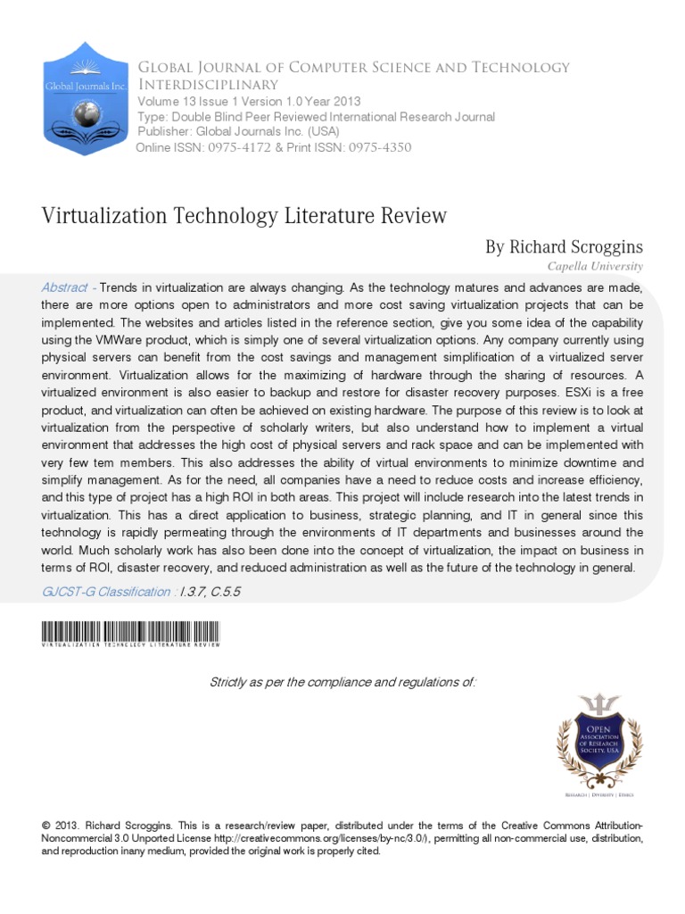 1 Virtualization Technology Literature Review | PDF | Virtual Machine ...
