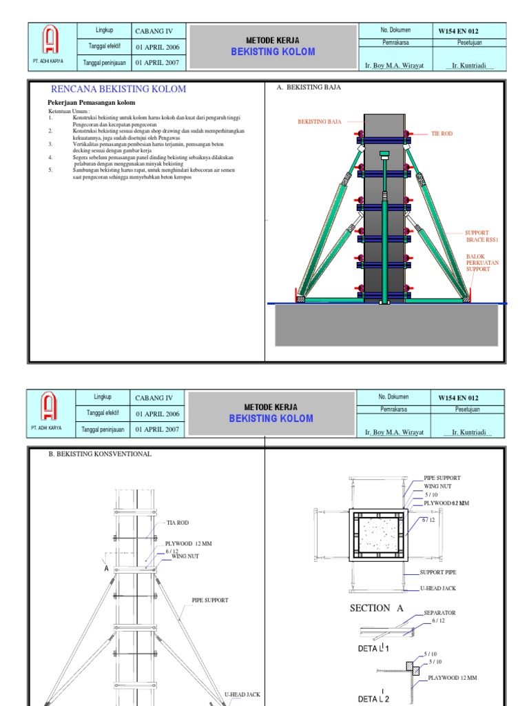 Metode Bekisting Kolom | PDF