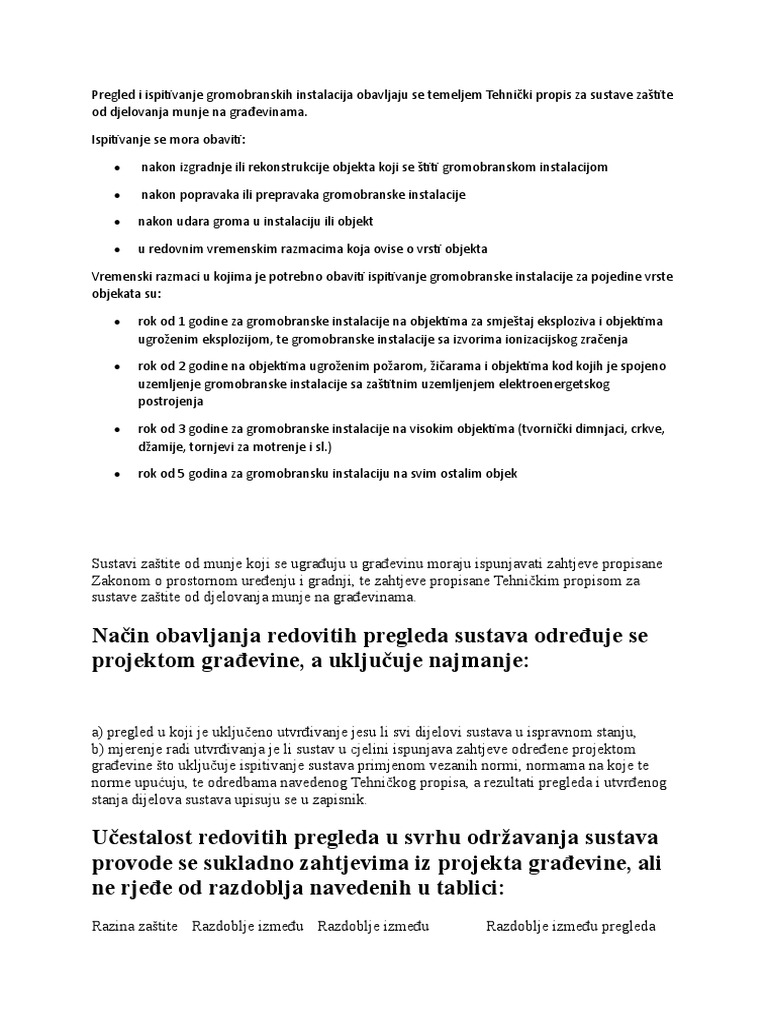 Ispitivanje Gromobranske Instalacije | PDF