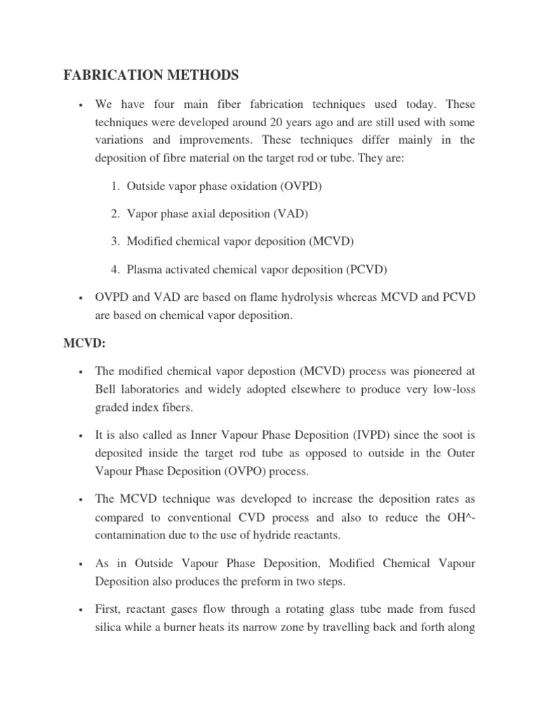 MCVD | PDF | Chemical Vapor Deposition | Optical Fiber