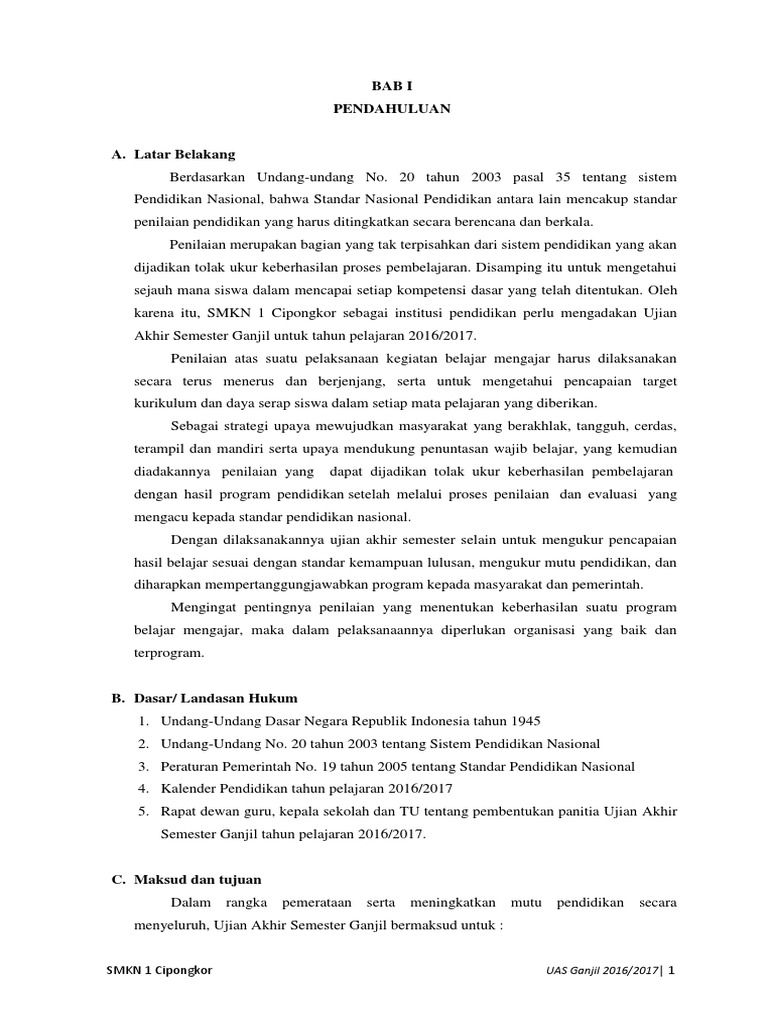 Program Kerja UAS | PDF