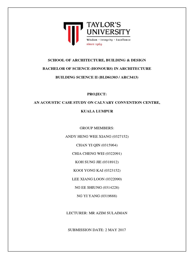 Calvary Convention Center Case Study Report | PDF | Sound | Decibel