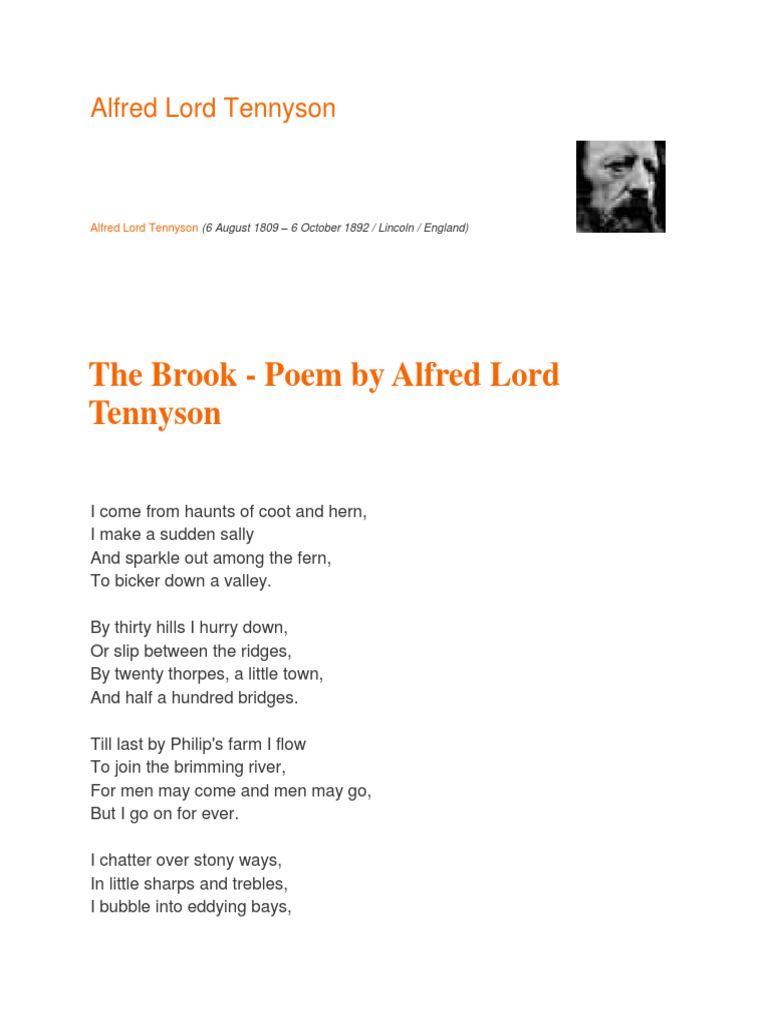 The Brook by Alfred Lord Tennyson | PDF | Poetry | Nature