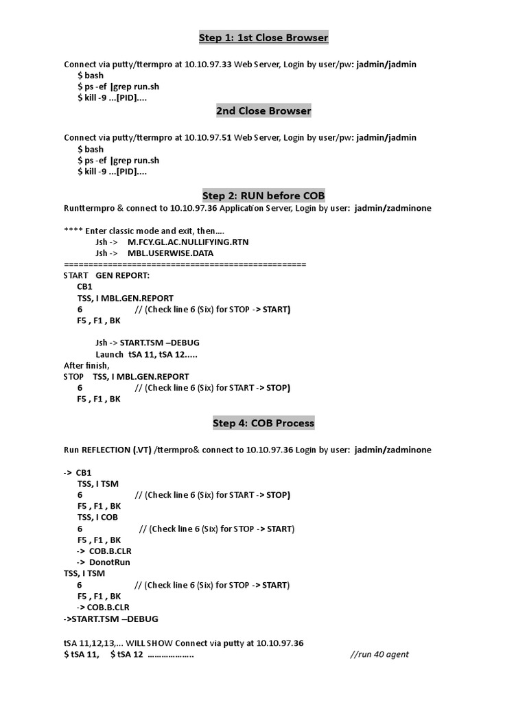 COB Procedure | PDF | File Transfer Protocol | Cyberspace