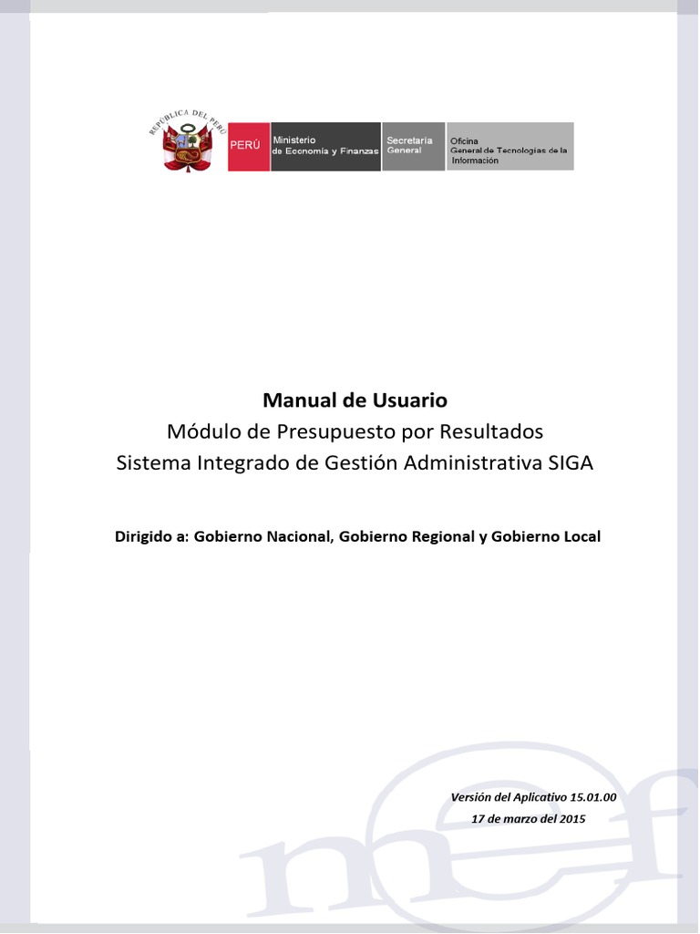 Modulo PPR SIGa MEf | PDF | Ventana (informática) | Presupuesto
