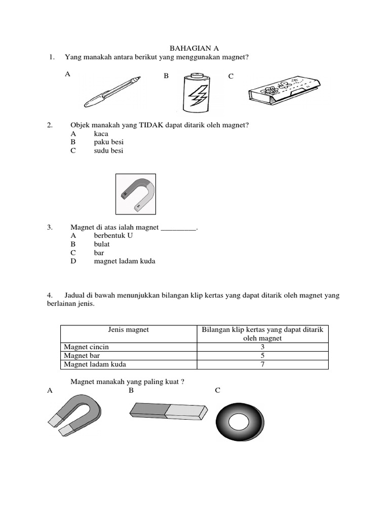 Soalan Sains Tahun 3 Magnet Pdf