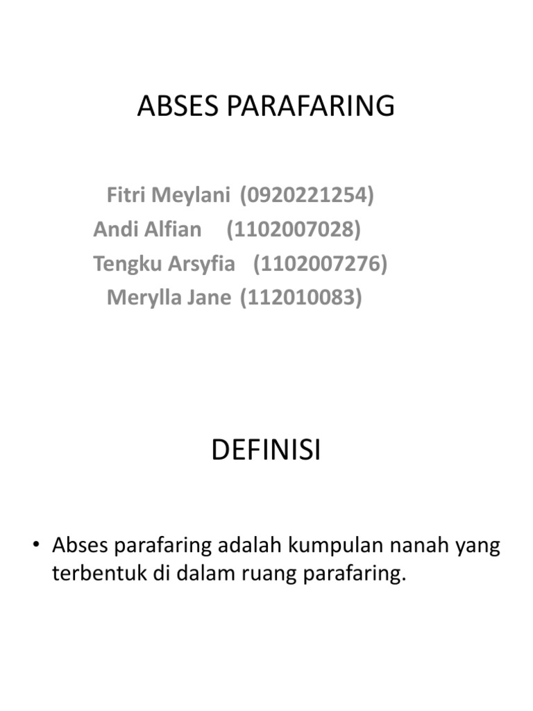 Abses Parafaring | PDF