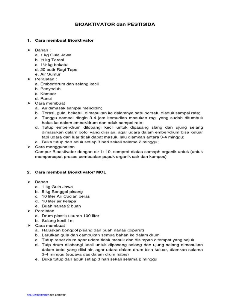 Bioaktivator Dan Pestisida | PDF