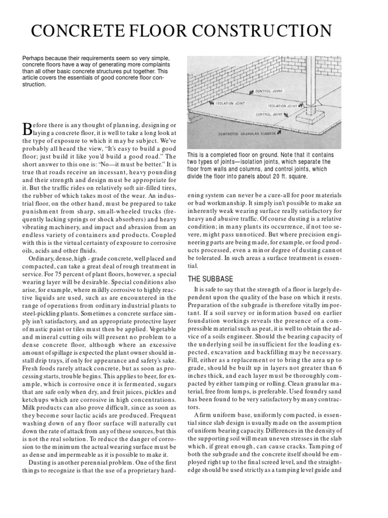 Concrete Construction Article PDF - Concrete Floor Construction | PDF ...