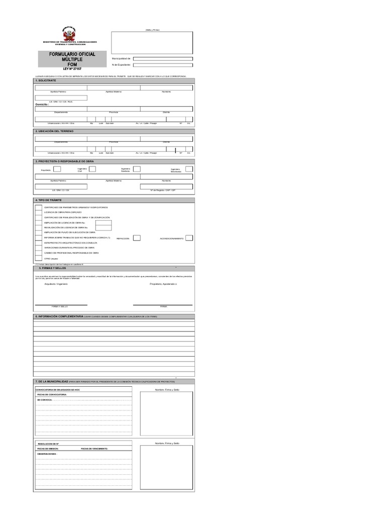 Formulario Oficial Múltiple (FOM) | PDF