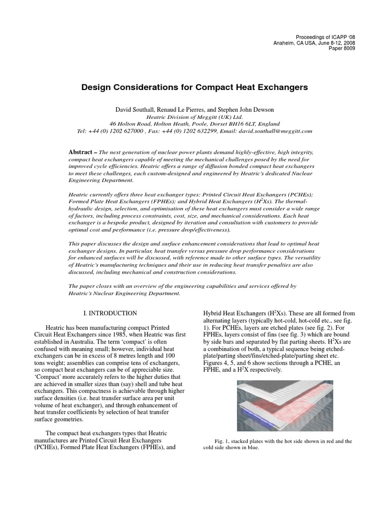 Design Considerations For Compact Heat Exchangers | PDF | Heat ...