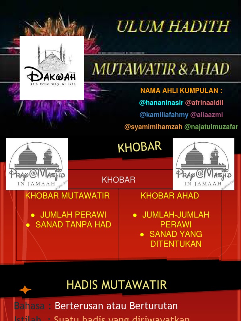 Memahami Hadis Mutawatir dan Ahad | PDF