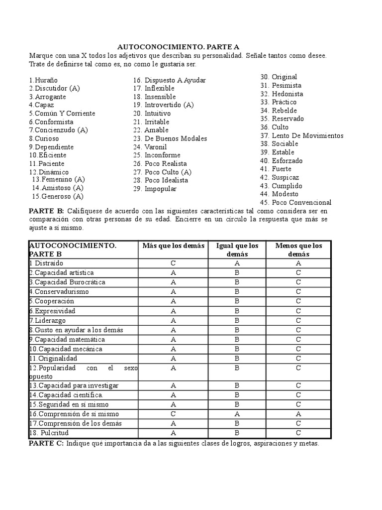 Test de Holland Inventario de Preferencias Vocacionales