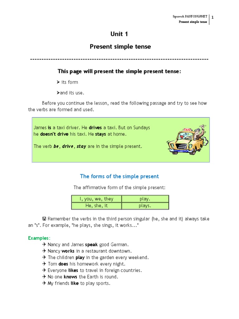 The Simple Present Tense | Download Free PDF | Syntax | Language Mechanics