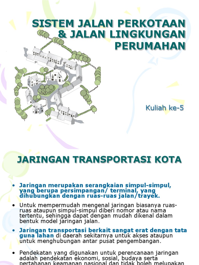 Kuliah 5 Jalan Lingkungan Perumahan | PDF