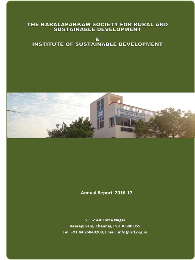 KSRSD-ISD Annual Report 2016-17 | PDF | Sustainability | Agriculture