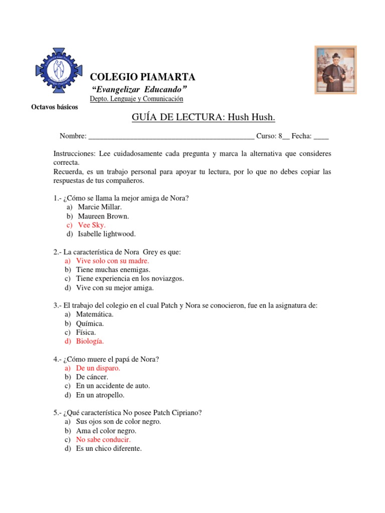 Guía Libro Hush Hush | PDF | Narración | Ocio