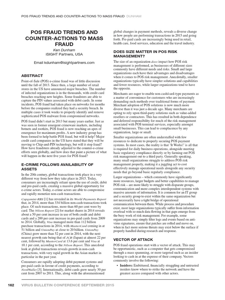 Pos Fraud Trends and Counter-Actions To Mass Fraud: iSIGHT Partners ...
