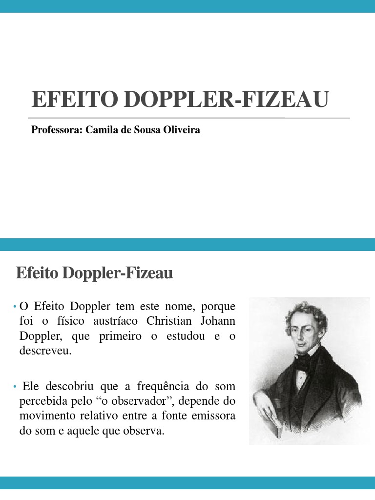 Efeito Doppler Fizeau | PDF | Efeito Doppler | Mecânica