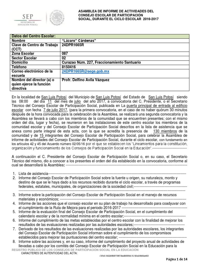 Informe Final Ceps 2016-2017 PDF | PDF | Evaluación | Science