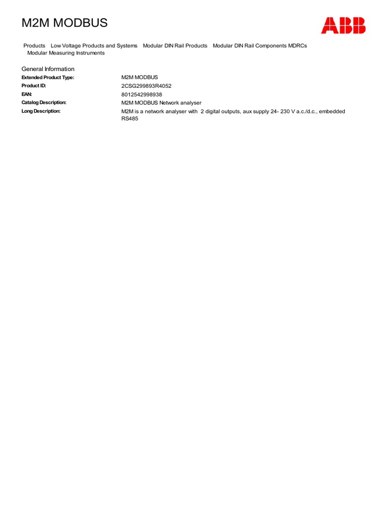 M2M MODBUS network analyzer | PDF | Manufactured Goods | Electronic ...