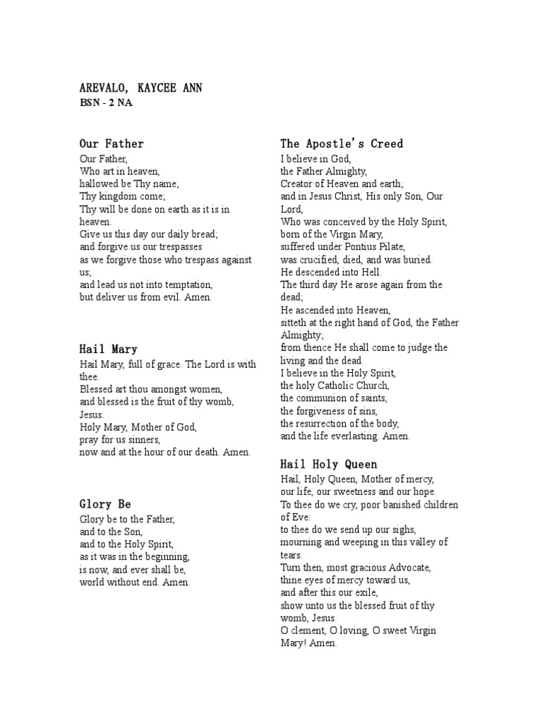 Basic Catholic Prayers | PDF | Mary, Mother Of Jesus | Jesus