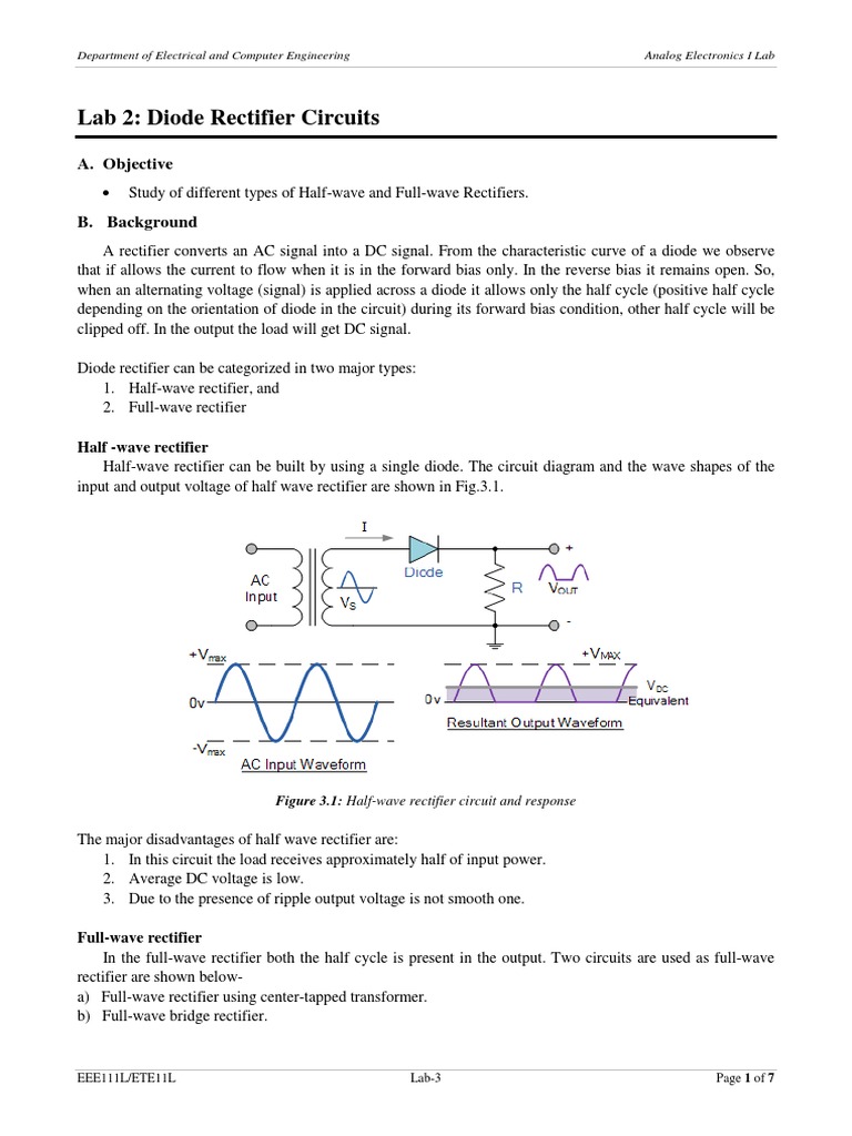 Exp 2 Rectifiers | PDF | Rectifier | Diode