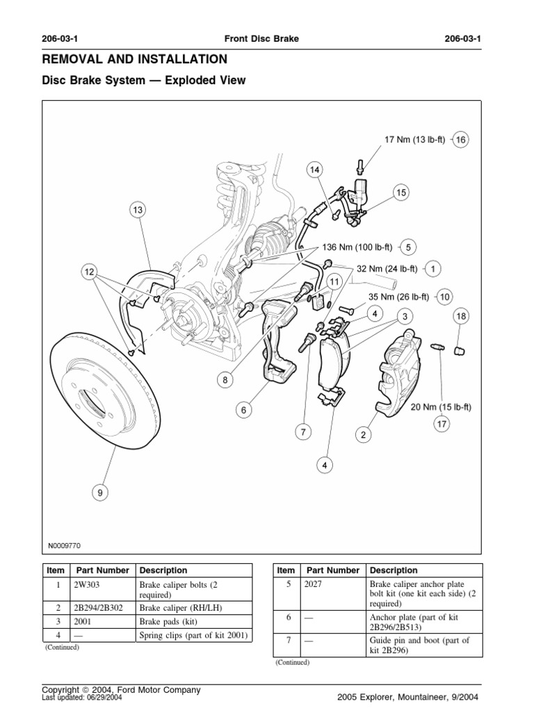Disc Brake System 8212 Exploded View Removal and Installation PDF | PDF