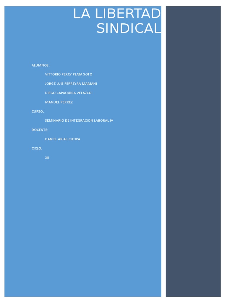 La evolución de la libertad sindical | PDF | Sindicato | Derecho laboral