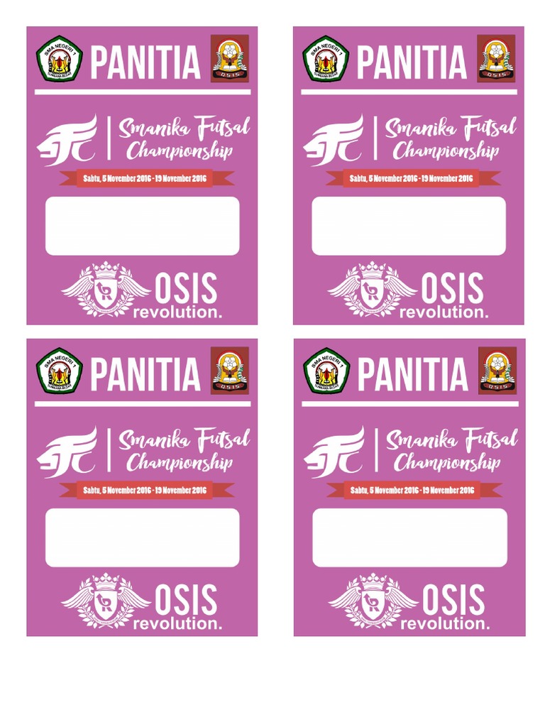 Contoh ID Card Panitia | PDF