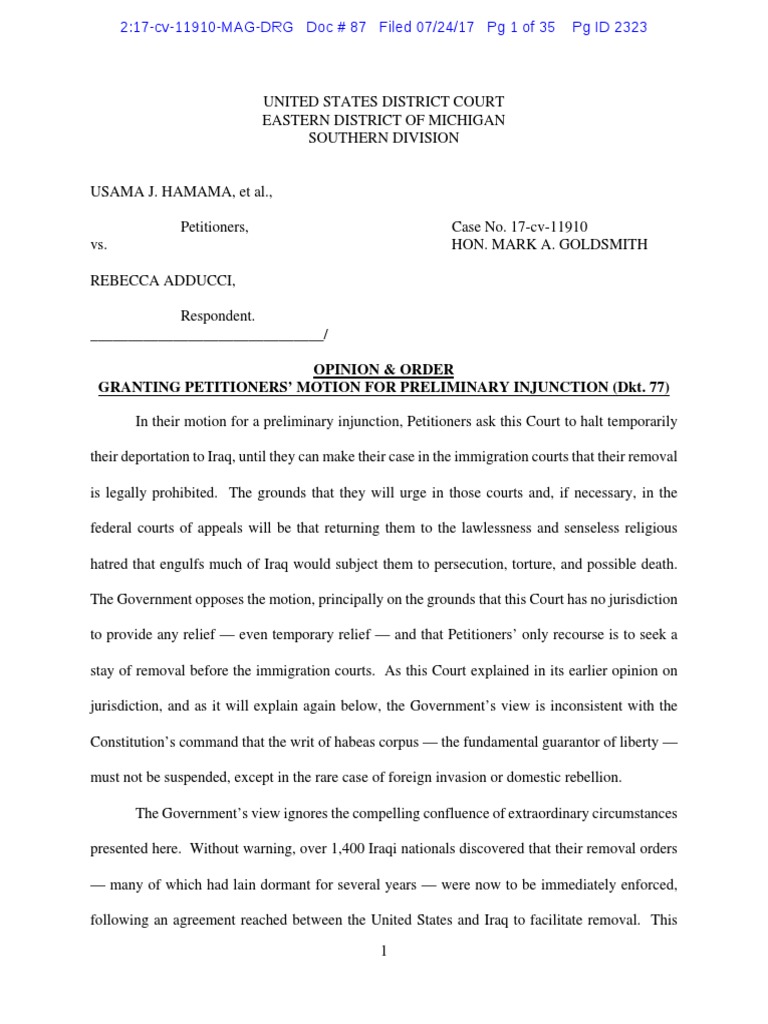 Immigration Court Order | Download Free PDF | Habeas Corpus | Islamic ...