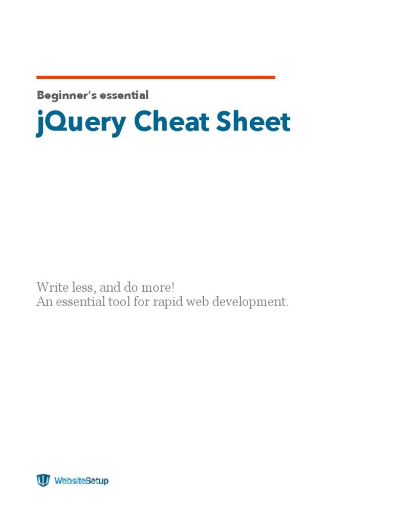 WSU - Jquery Reference Card | PDF | J Query | Callback (Computer Programming)