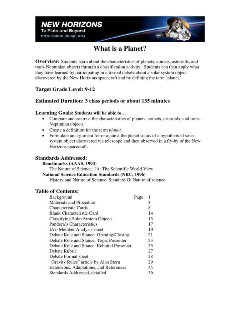 What Is A Planet?: Overview | PDF | Planets | Pluto