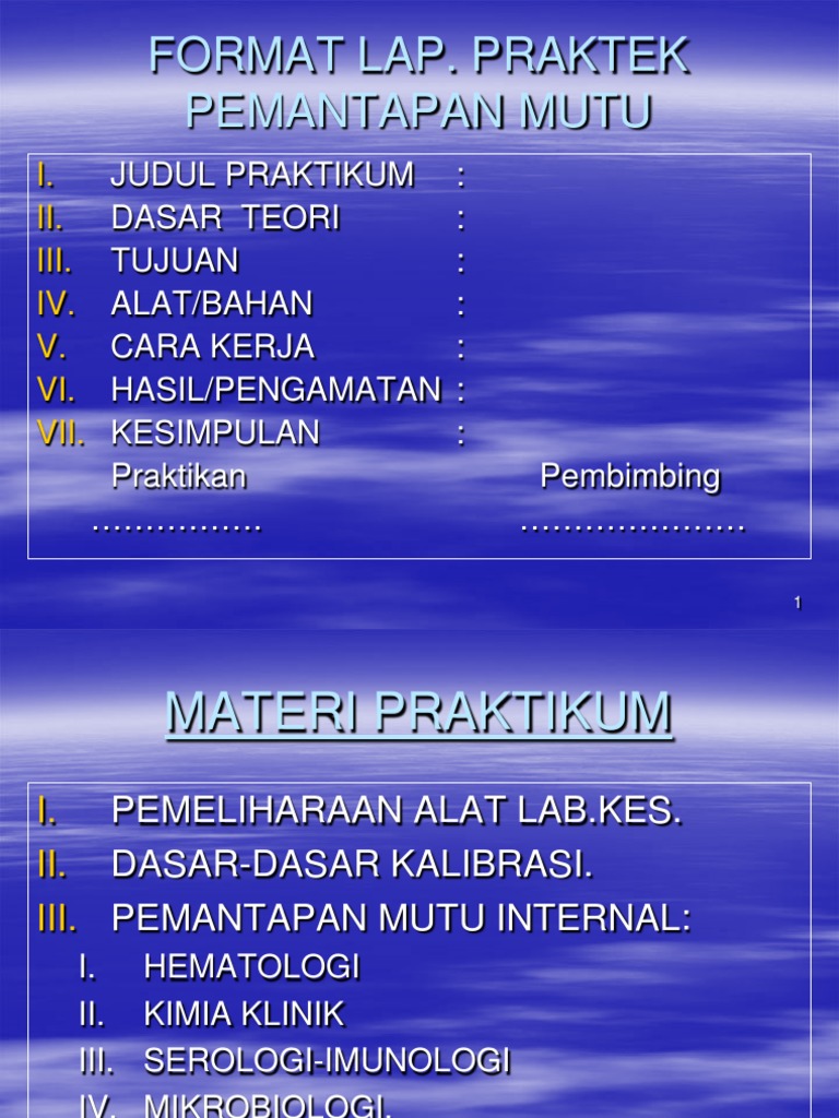 Praktek Kendali Mutu Lab - Kes | PDF