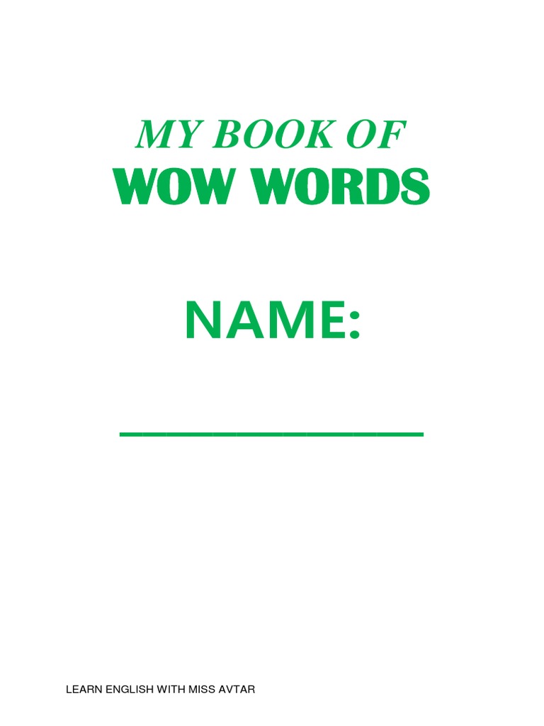 My Book Of: Wow Words Name | PDF