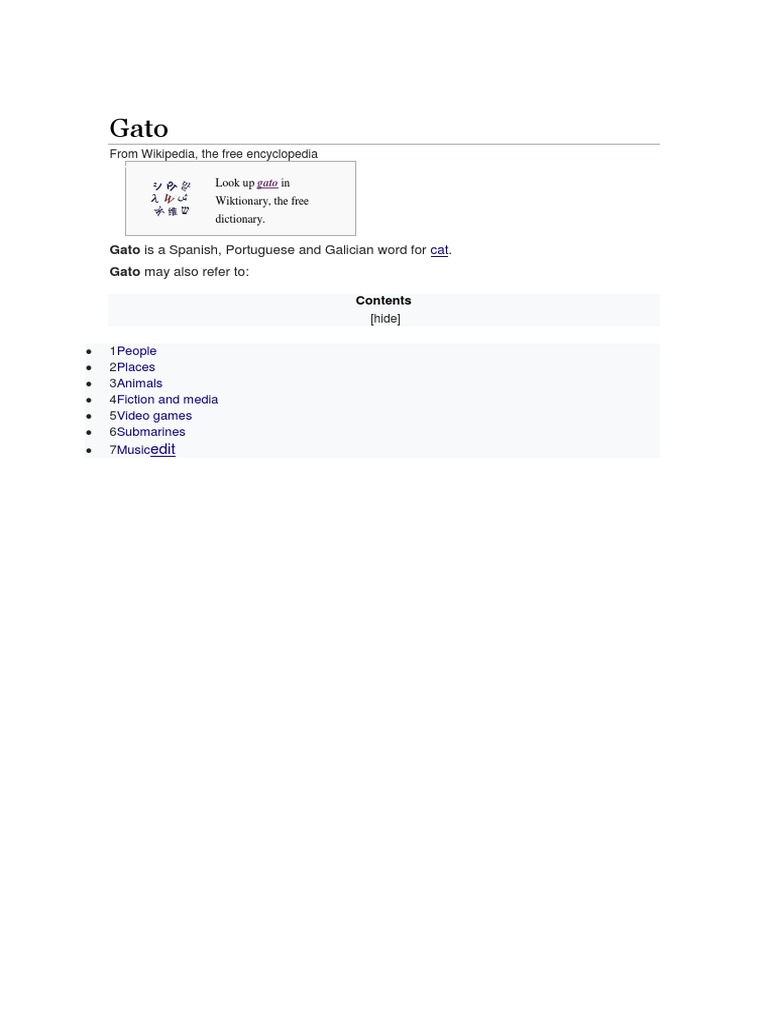Gato: Meaning and References Explained | PDF | Foreign Language Studies ...