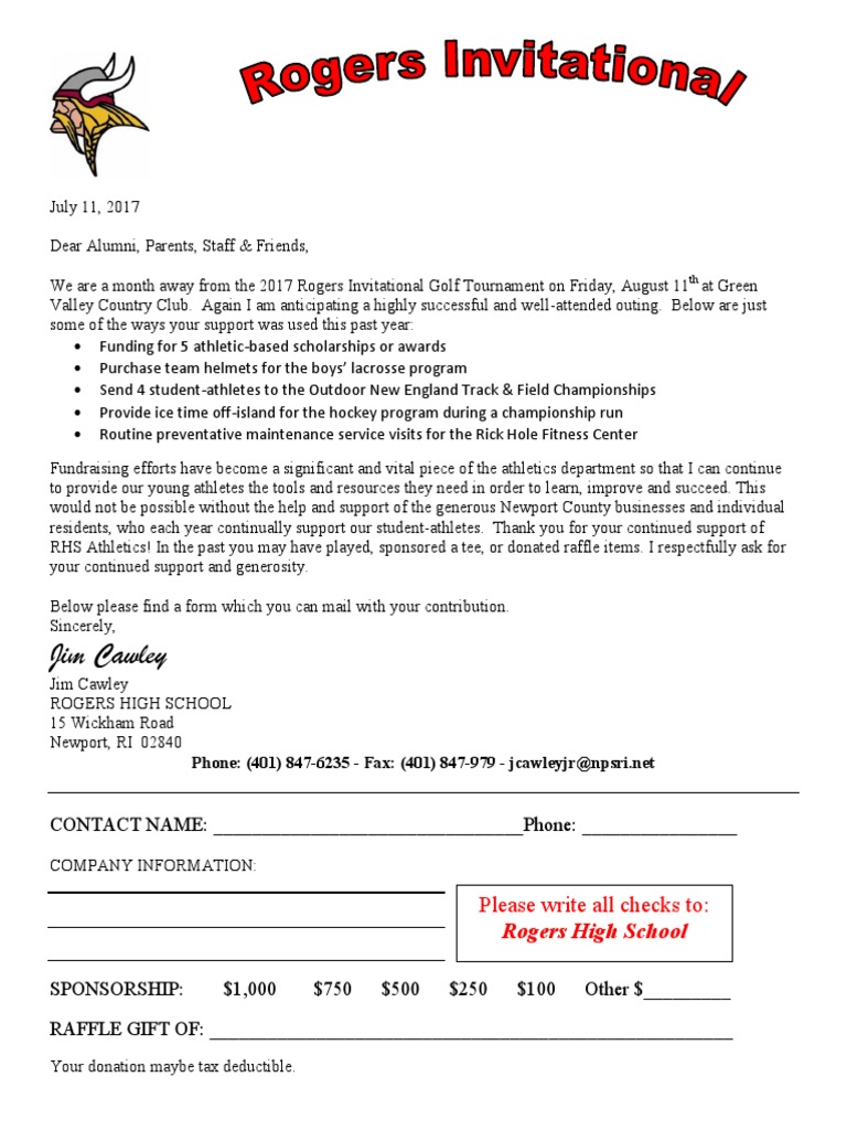 2017 Rogers Invitational Email Letter W All Forms | PDF | Leisure ...