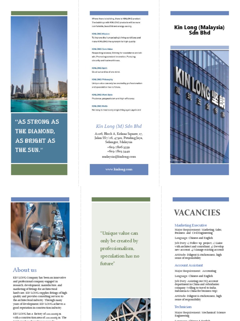 Kin Long Brochure | Marketing | Engineering