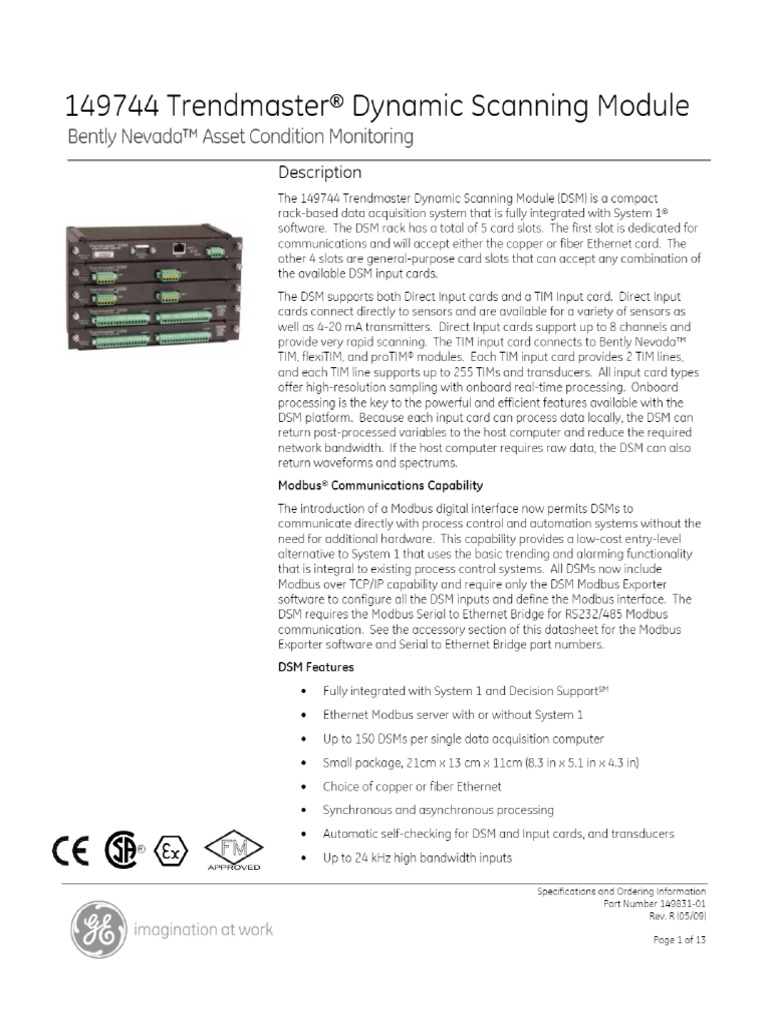 Trendmaster Pro Online Condition Monitoring System - Datasheet | PDF