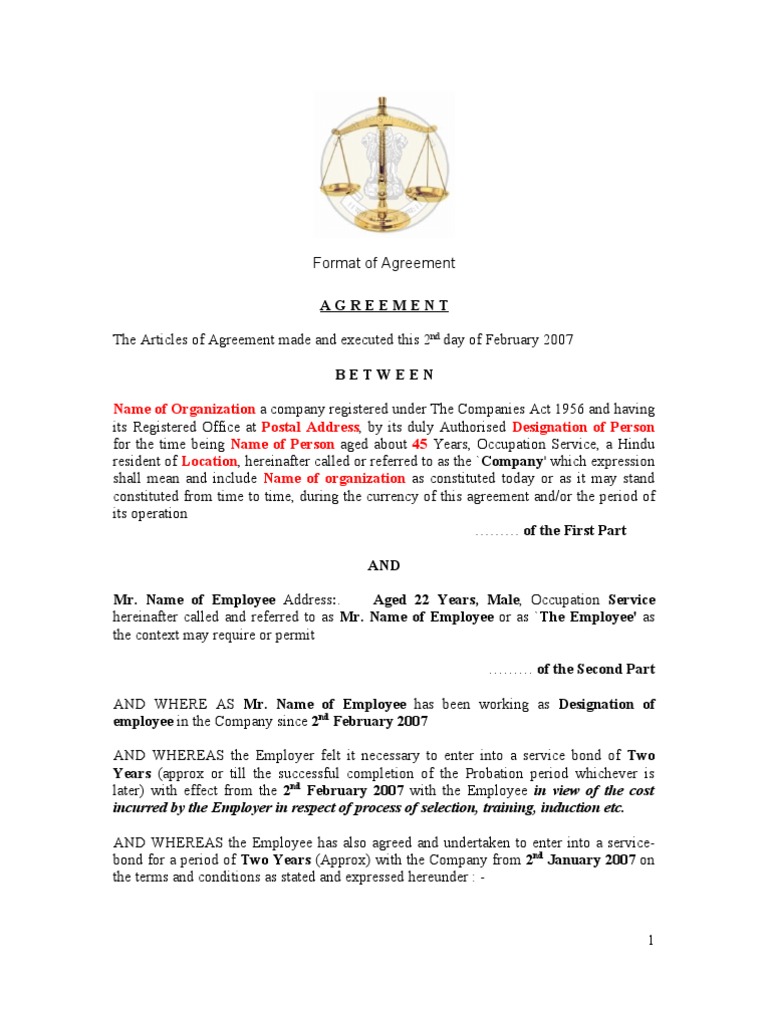 Employee Bond Agreement | PDF | Damages | Employment