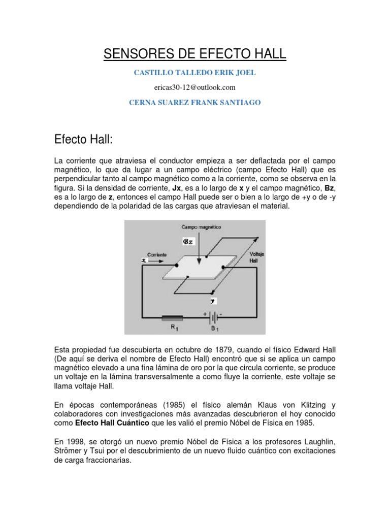 Sensores de Efecto Hall (Papers) | PDF | Electricidad | Ingeniería Electrónica