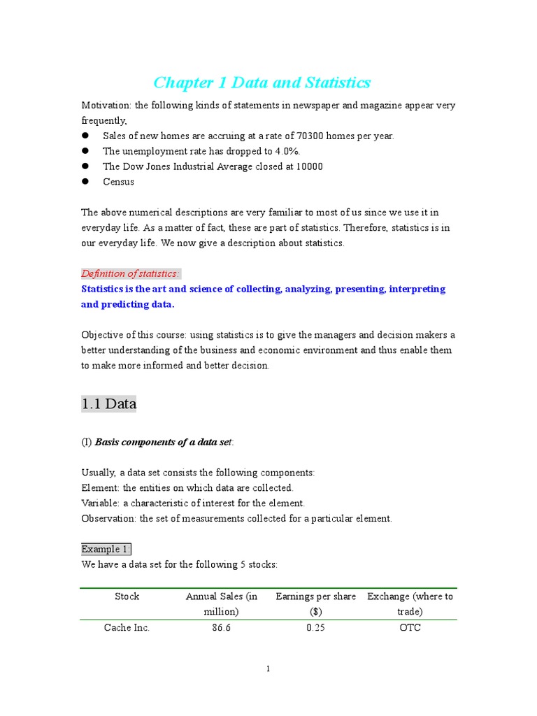 BasicStatistics I | PDF | Percentile | Coefficient Of Variation
