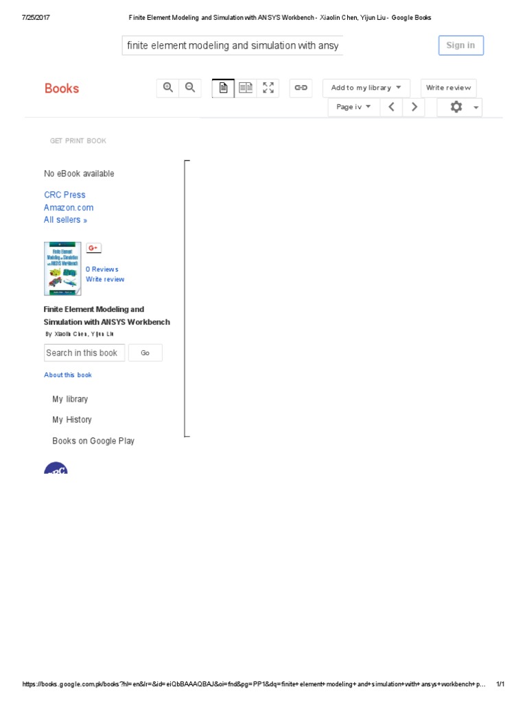 Finite Element Modeling and Simulation With ANSYS Workbench - Xiaolin Chen, Yijun Liu - Google ...