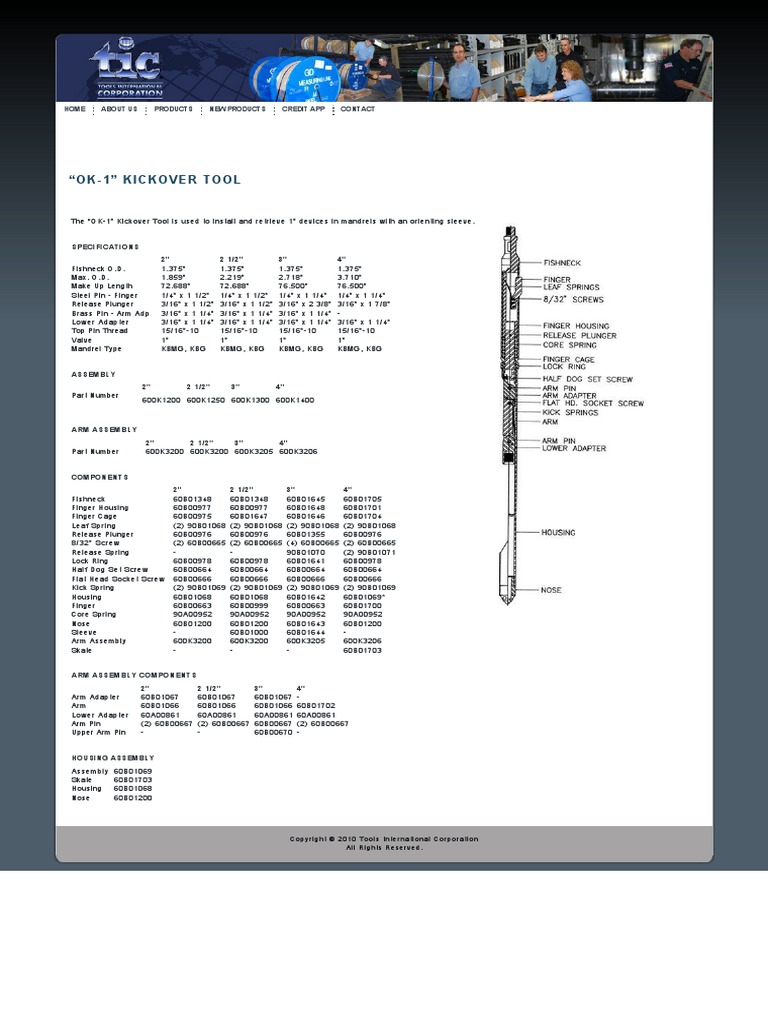 "Ok-1" Kickover Tool | PDF | Manufactured Goods | Equipment