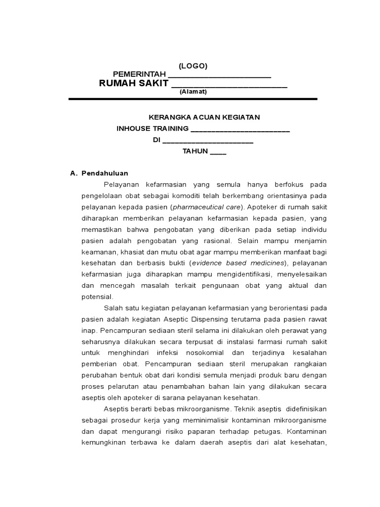 Contoh Tor Inhouse Training | PDF