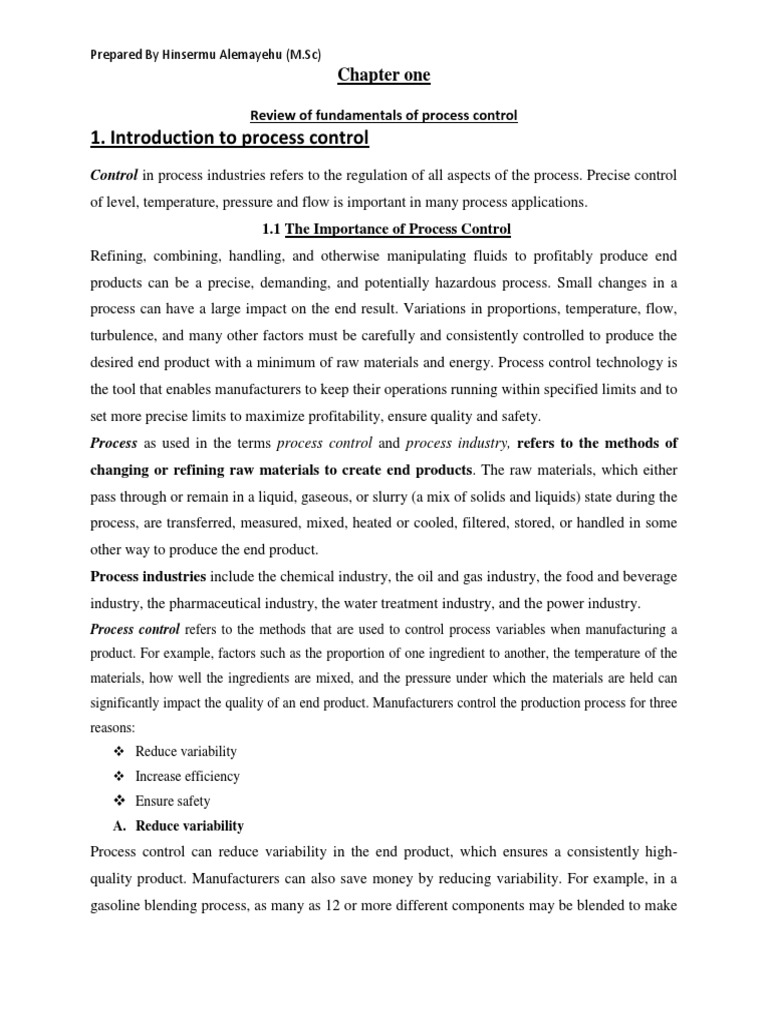 Process Control Fundamentals Review | PDF | Process Control | Actuator