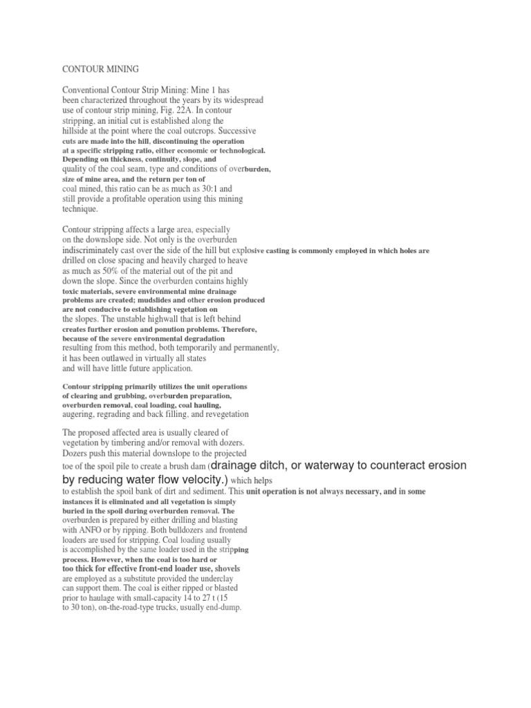 A Comparison of Conventional Contour Strip Mining, Box-Cut Contour ...