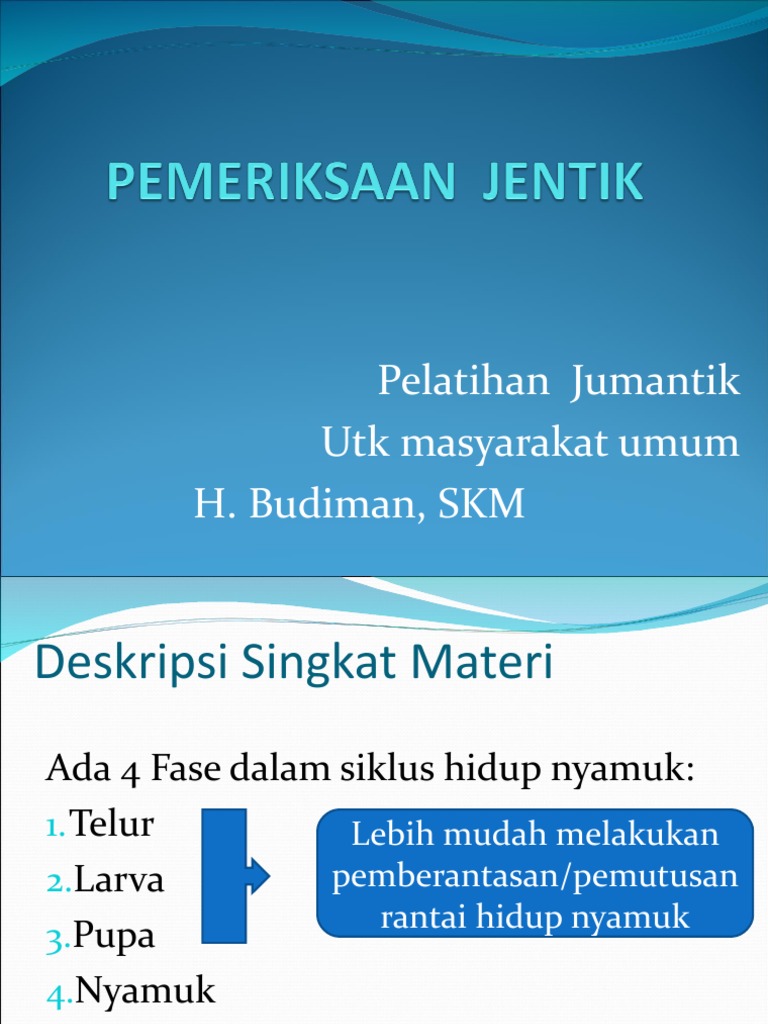 Cara Pemeriksaan Jentik | PDF