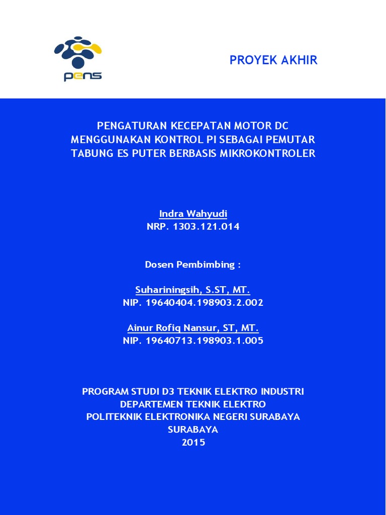 Pengaturan Kecepatan Motor DC Menggunakan Kontrol PI Sebagai Pemutar ...