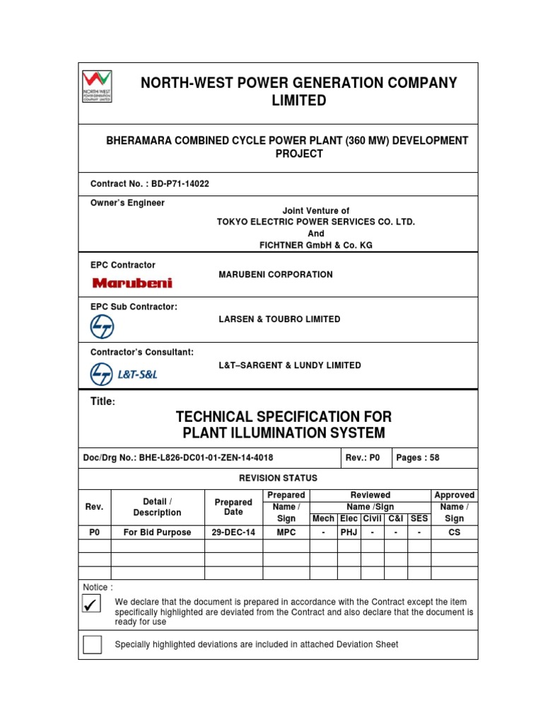 Lighting Technical Spcification PDF | PDF | Lighting | Electrical Connector